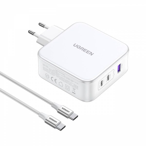 Ugreen Nexode 140W USB C GaN Charger-3 Ports Wall Charger -White – الكوسا للأتصالات والكمبيوتر